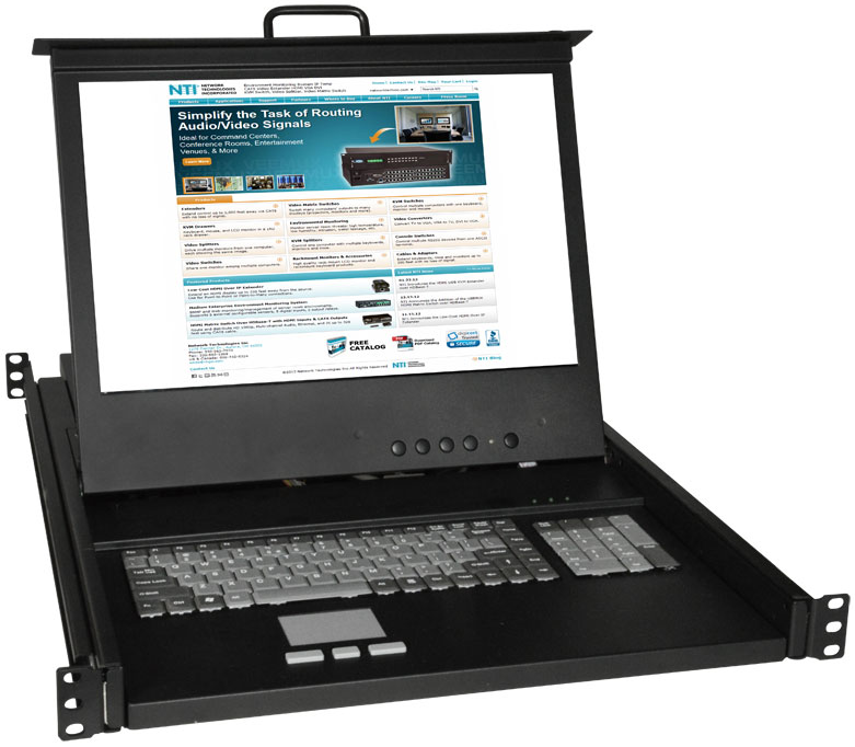 USB PS2 KVM Drawer rackmount keyboard 1RU monitor mouse shelf folding